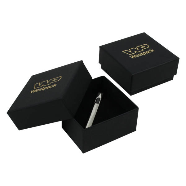 Boston Jewelry Box for Cufflinks / Tie Pin | Black Black